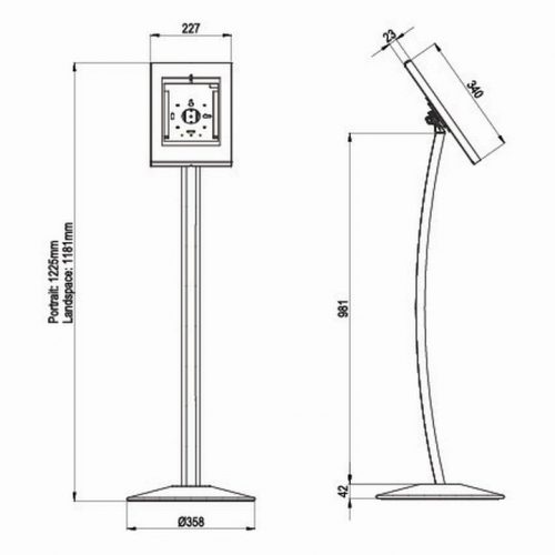Kavisli Siyah Renk, iPad, Samsung, Tablet Tutucu Stand